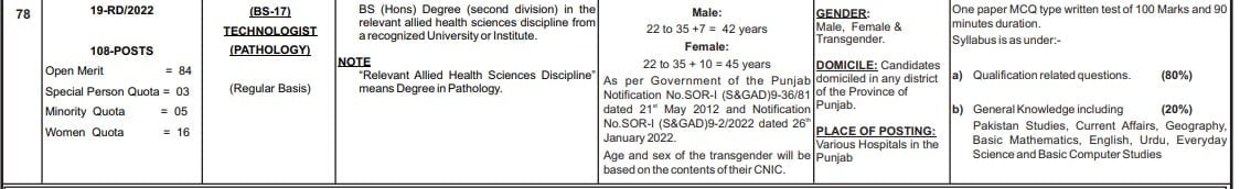 PPSC MCQs Test Syllabus Pattern Technologist Anesthesia Surgical ...